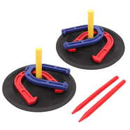 2-in-1 Horseshoe and Ring Toss – Outdoor Combo Two-Player Skill Game ...