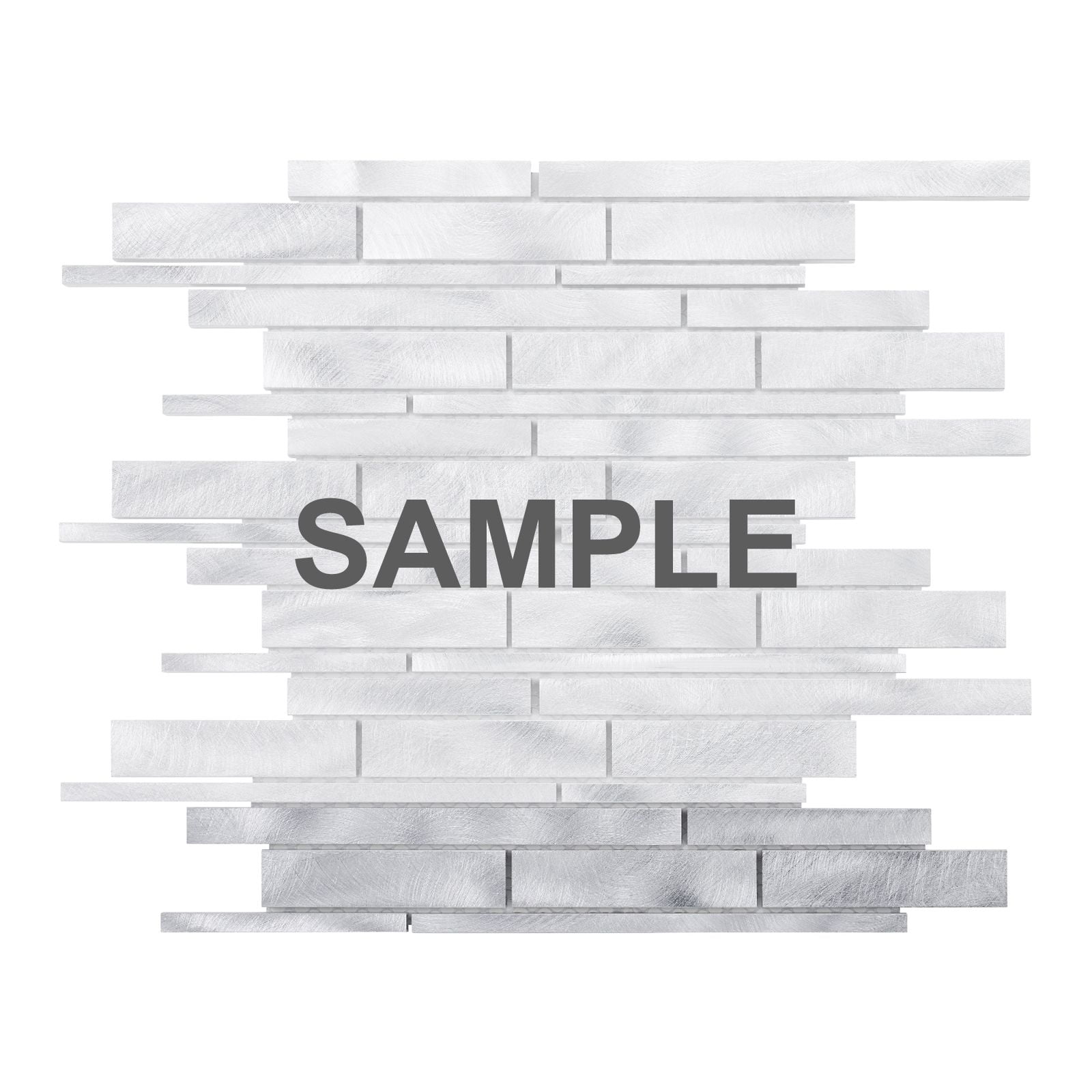 Sample - Aluminum Metallic Metal Swirling Textured Linear Mosaic Tile ...