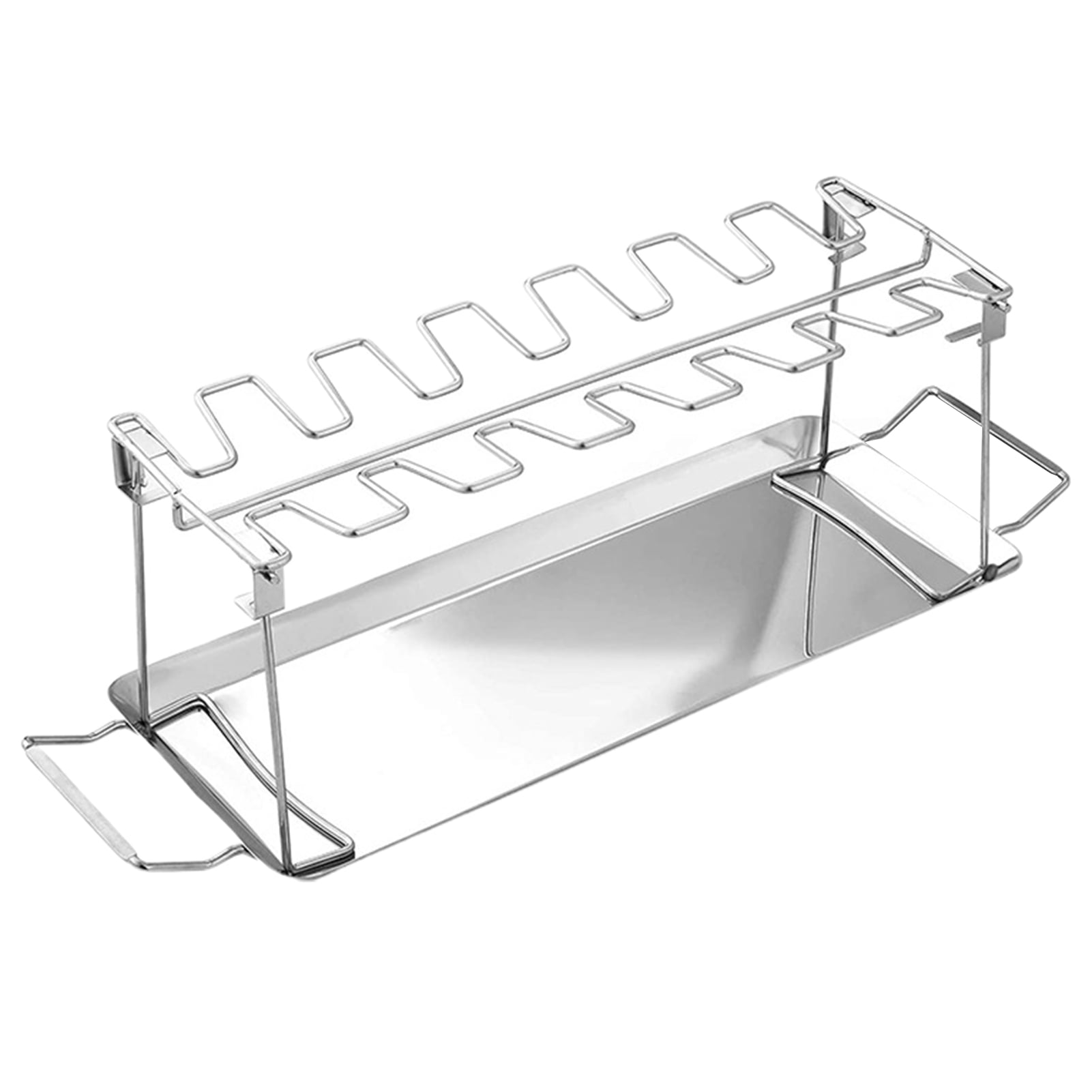 Waroomhouse BBQ Chicken Wing Leg Grill Rack Even-Heat with Drip Pan ...