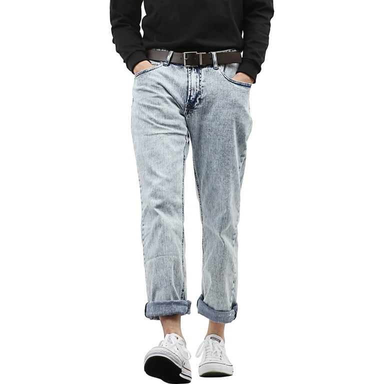 Mens Fashion Jeans Rolled