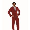 Fun Shack Mens Newsreader Costume Adult Burgundy Suit 70s TV Movie ...