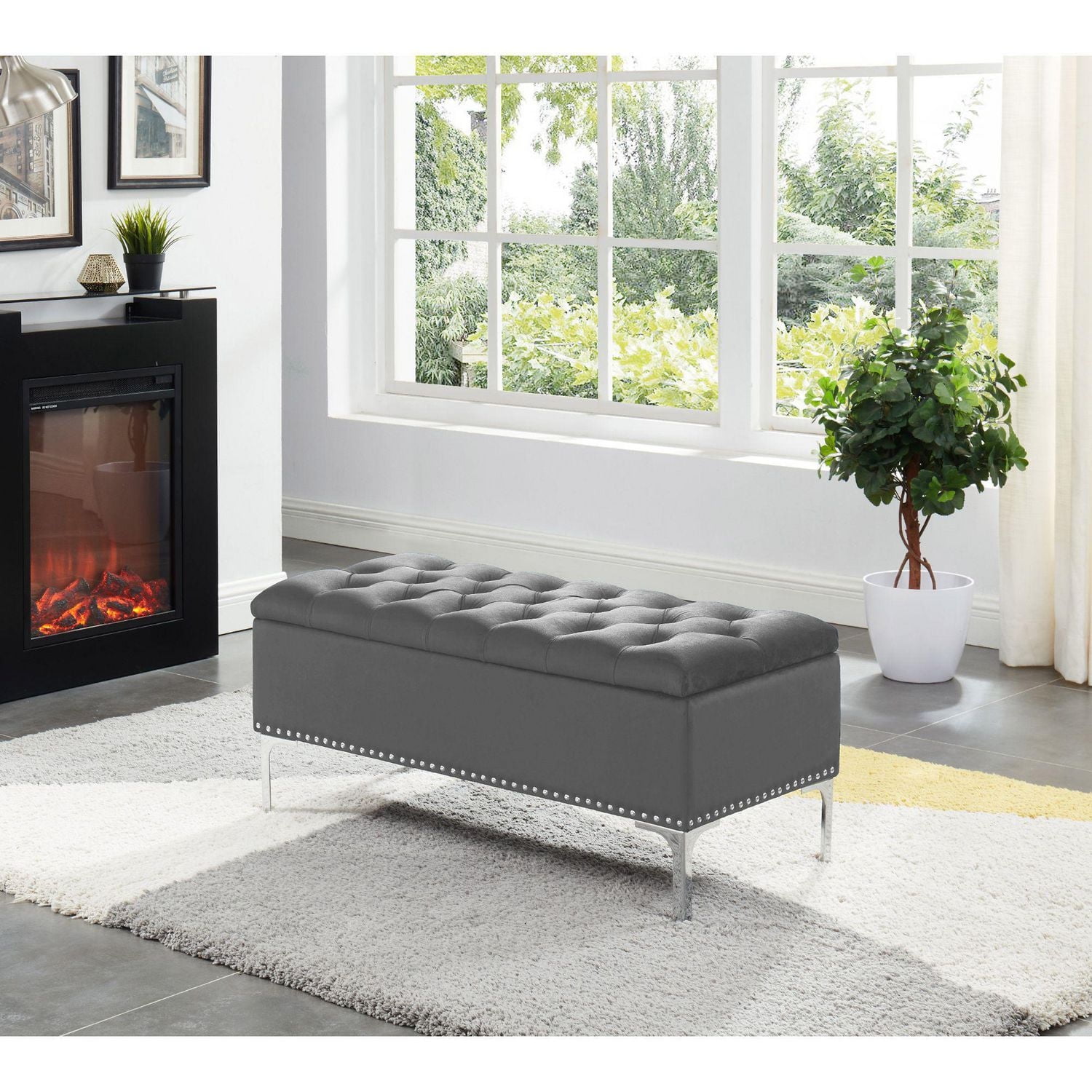 Click here for Ih Casadécor Imperial Tufted Bench With Storage (G... prices