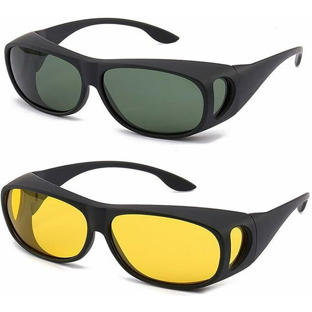 HD Vision Wrap Around Sunglasses Set of 2 Day Night Sunglasses As Seen ...