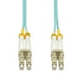 1m LC/UPC LC/UPC OM4 Multimode Duplex OFNR 2.0mm Aqua Fiber Optic Patch Cable (10 Pack ...