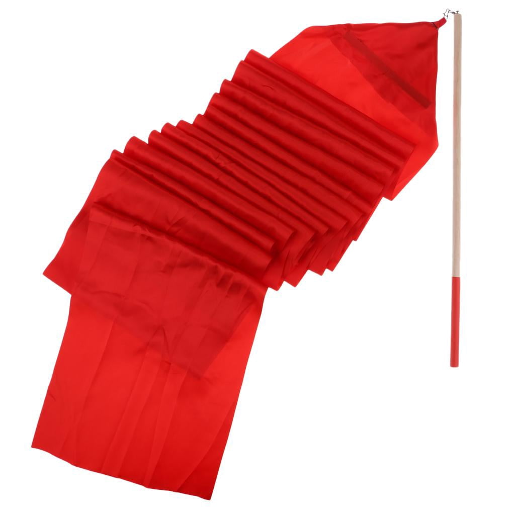 Right Red Ribbon Streamers, Rhythmic Gymnastics Rod Ribbons for Ballet ...