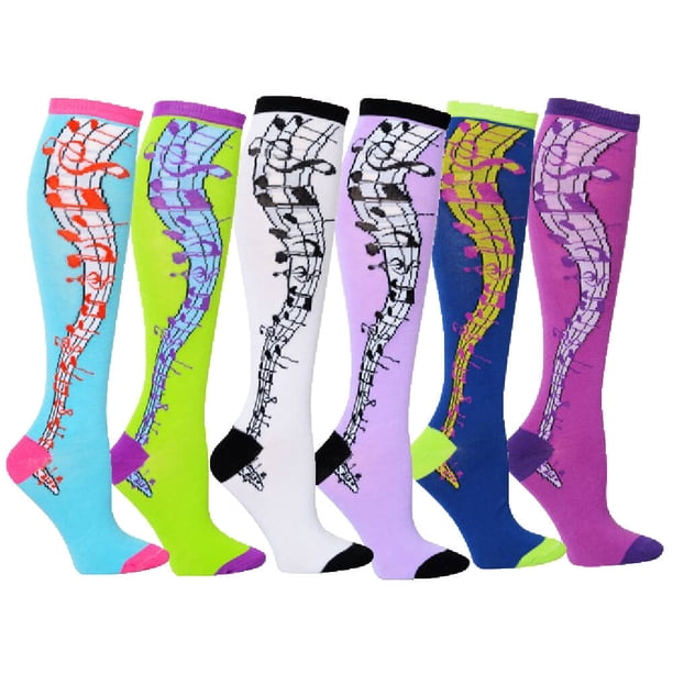 Yelete - 6 Pairs Women's Fancy Design Multi Colorful Patterned Knee ...