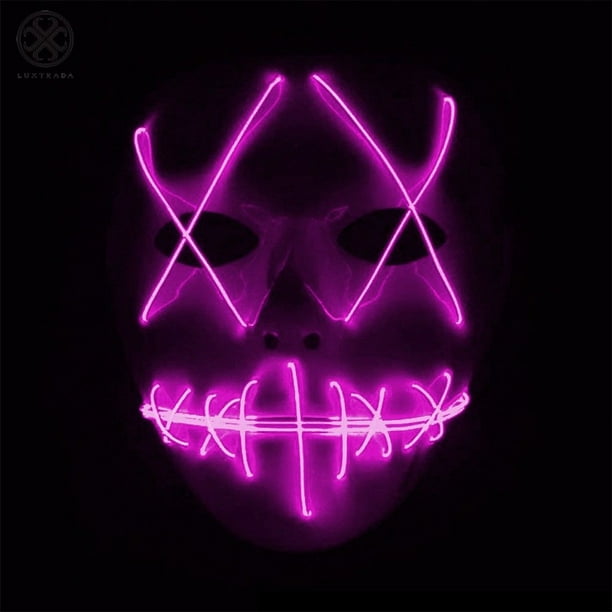 Luxtrada Halloween LED Glow Mask Cosplay Led Costume Mask EL Wire Light ...