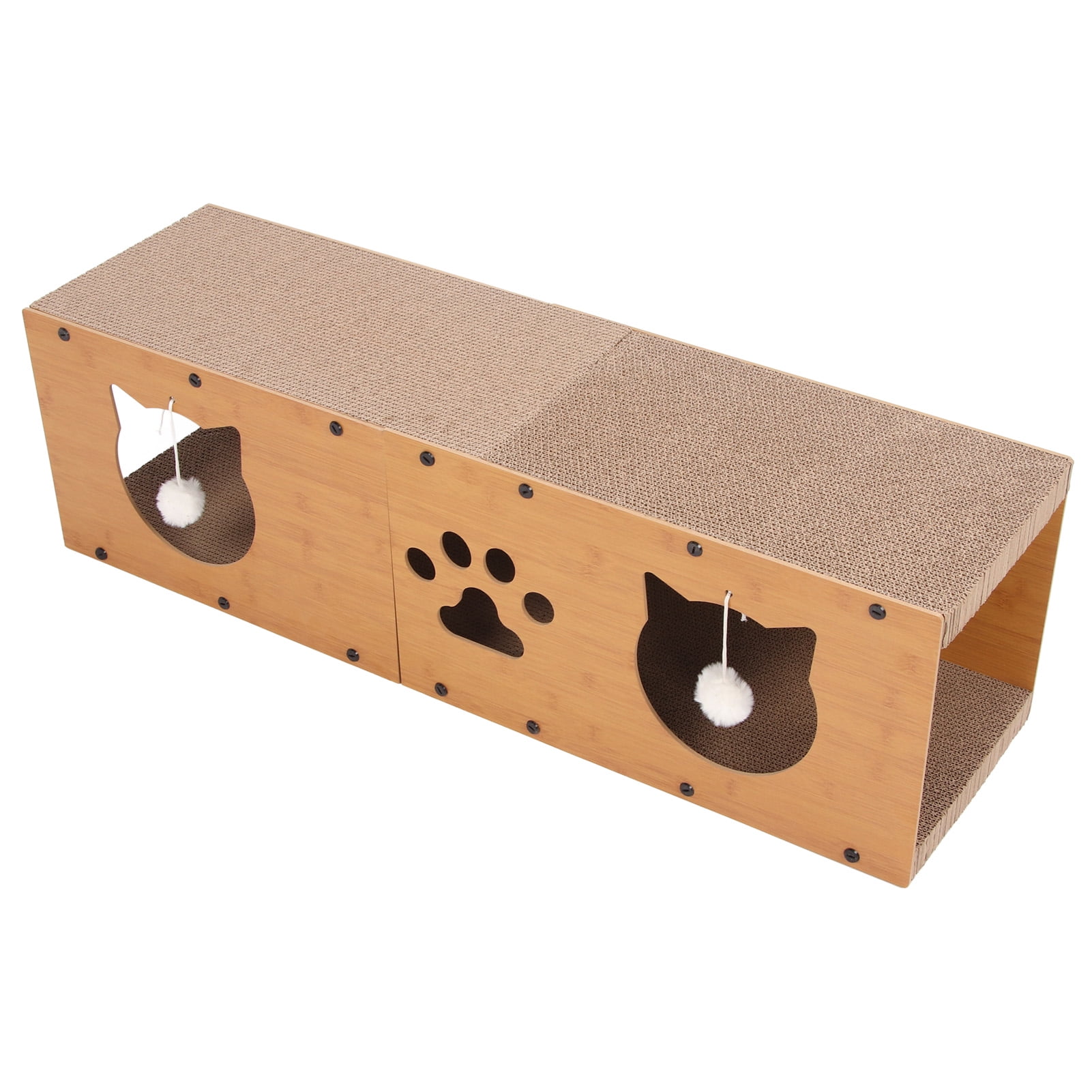 Click here for Fyydes 2 Tier Cat Scratcher House With Cat Head An... prices