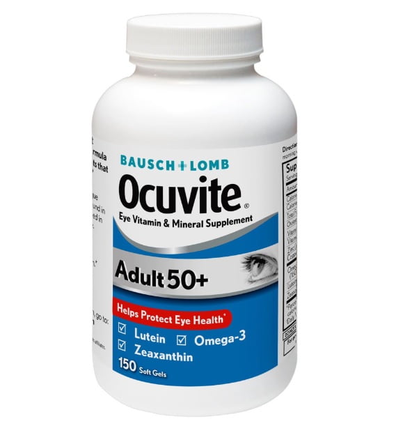 Bausch & Lomb Ocuvite Adult 50 Eye Vitamin & Mineral Supplement, Lutein ...