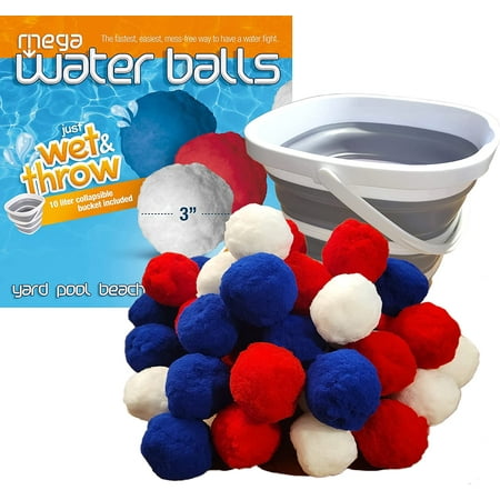 Mega Water Balls Instant Water Fight Kit - 42 Reusable Water Balloon 3 ...