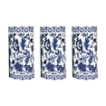 3pcs Vintage Blue and White Porcelain Pattern Electronic Candles, Warm ...