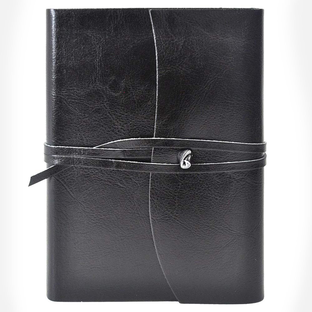 Leather Wrapped Bound Memo Pad, 24" Leather Strap Closure, 70 Pages ...
