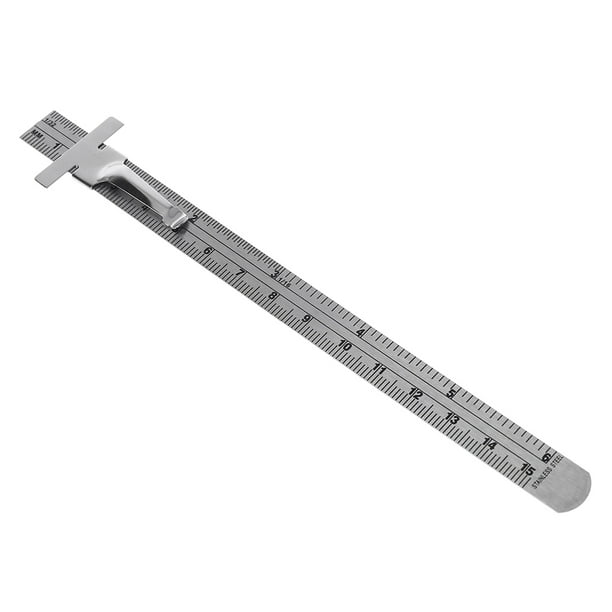 6\" Stainless Steel Pocket Rule Handy Ruler with inch 1/32” mm/metric ...