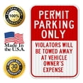 Permit Parking Only Red Sign, Board, 12x18 Reflective Aluminum EGP ...