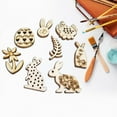 Costeam 100 Pack Unfinished Wooden Easter Ornament Tag Egg Rabbit Shape ...