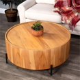 Beaumont Lane Natural Round Wood Coffee Table - Walmart.com