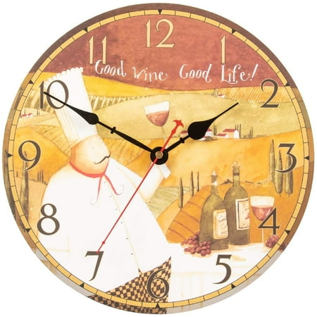 KI Store Chef Wall Clock for Kitchen Dinning Restaurant Café Decorative ...