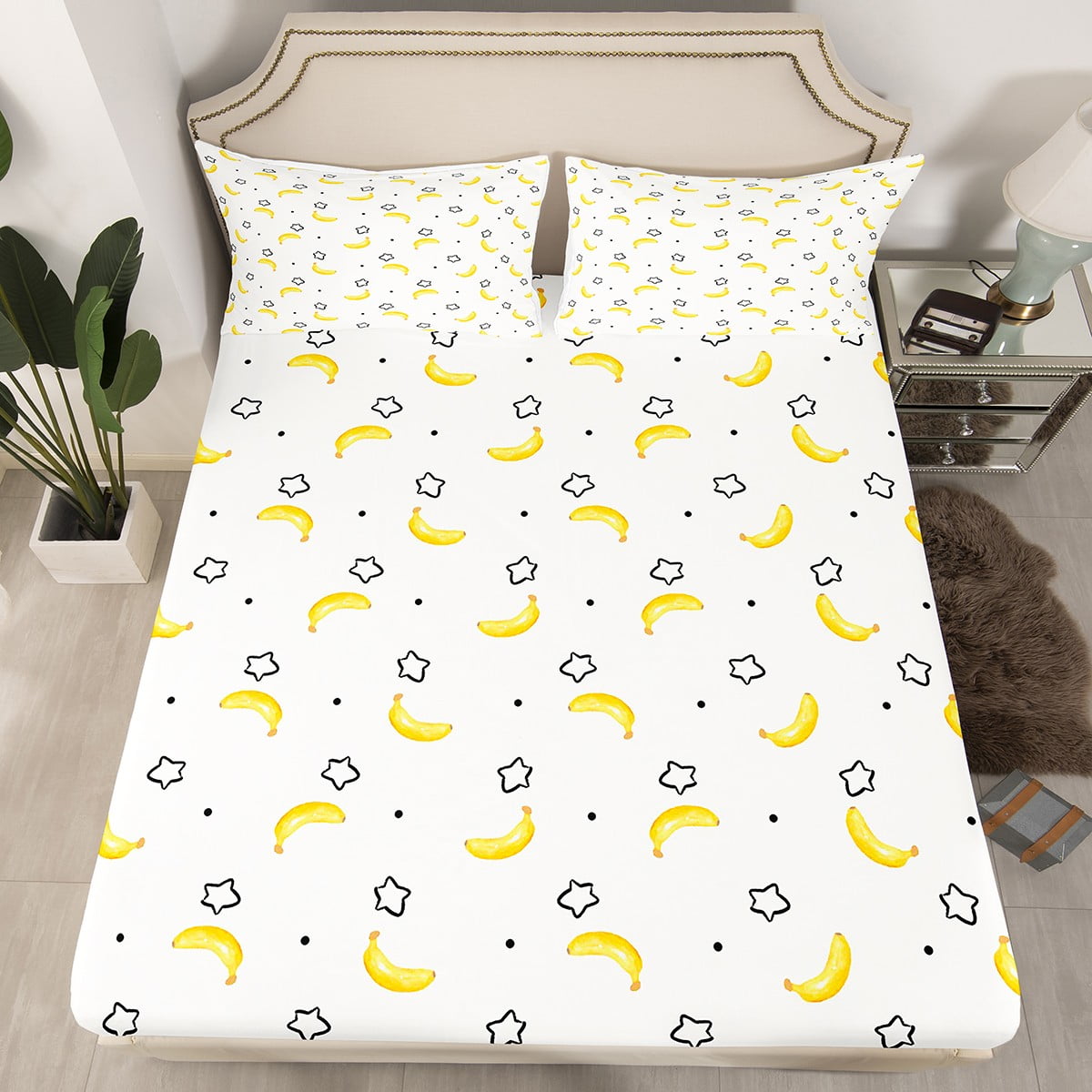 Click here for Erosebridal Cartoon Banana Fitted Sheet Set Twin F... prices