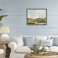 Stupell Industries White Heron Flying Brown Framed Floater Canvas Wall ...