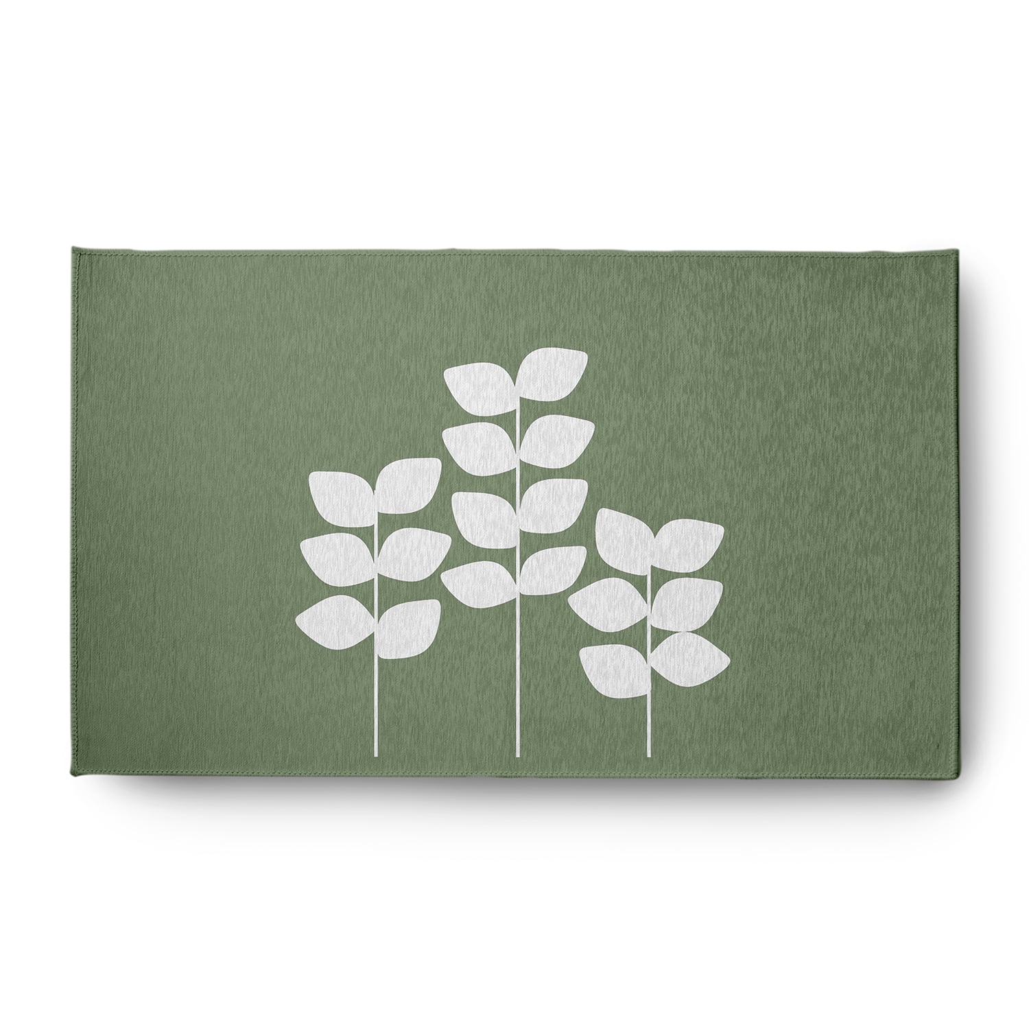 Simply Daisy 3' x 5' Muted Green Simple Stems Spring Chenille Indoor ...