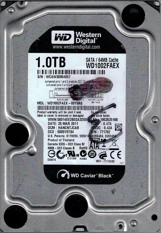 WD1002FAEX-00Y9A0 DCM: HANCNTJCAB WCAW3 Western Digital 1TB - Walmart.com