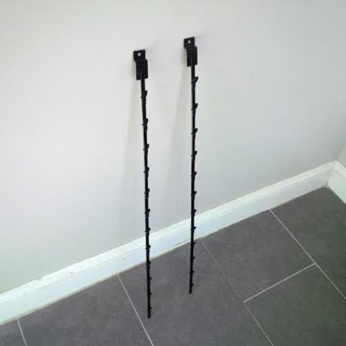 12 Clips Slatwall Mount Clipper Display Single Black Strip - Box of 2 ...