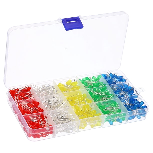 Uxcell 5mm Light Emitting Diodes, LED Diodes, 5 Colors, 500Pack ...