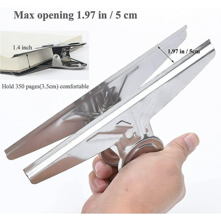 Extra Large Bulldog Clips, 2pcs 20cm Silver Tone Metal File Binder ...