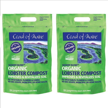 Coast of Maine OMRI Listed Quoddy Blend Lobster Compost Plant Soil, 8qt ...