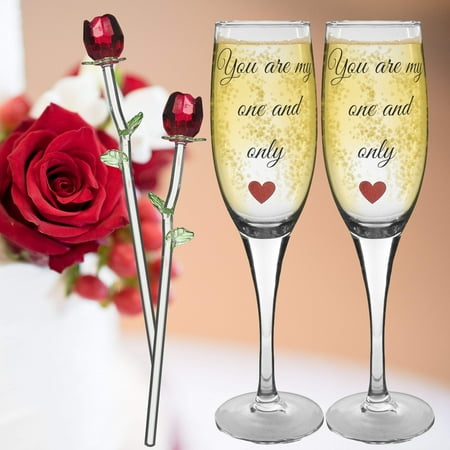 BANBERRY DESIGNS You are my One and and Only Champagne Glasses with Red ...