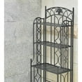 International Caravan Segovia Iron 4-Tier Bakers Rack, Antique Black, Patio and Sun Room Shelves ...