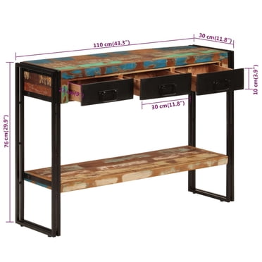 vidaXL Console Table Solid Reclaimed Wood 31.5"x13.8"x31.5" - Walmart.com