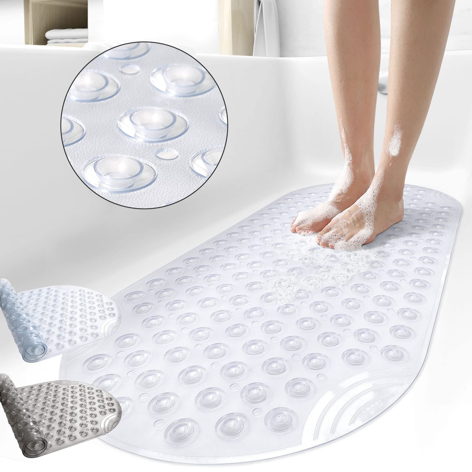 Tripumer Non Slip Bath Tub Shower Mat 16 x35 inch Shower Floor Mats for ...
