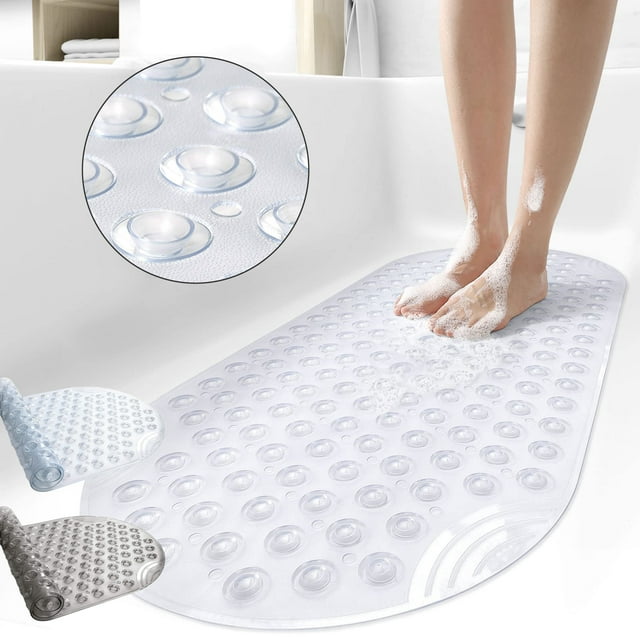 Tripumer Non Slip Bath Tub Shower Mat 16 x35 inch Shower Floor Mats for ...