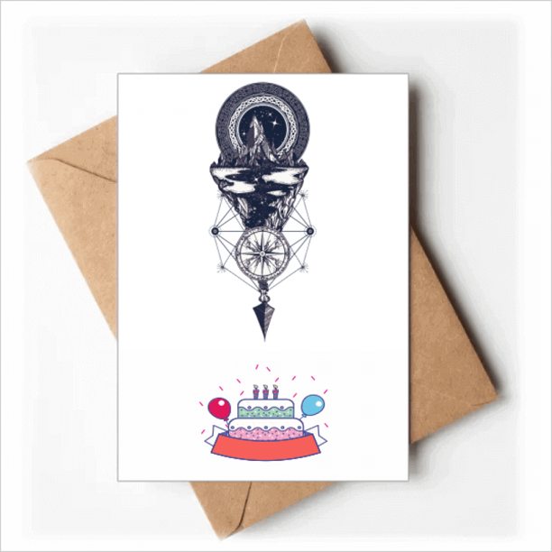 Iceberg Compass Stars Art Pattern Happy Birthday Greeting Cards ...
