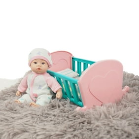 MSL 12" Baby and Rocking Crib with Sounds, Purple - Walmart.com