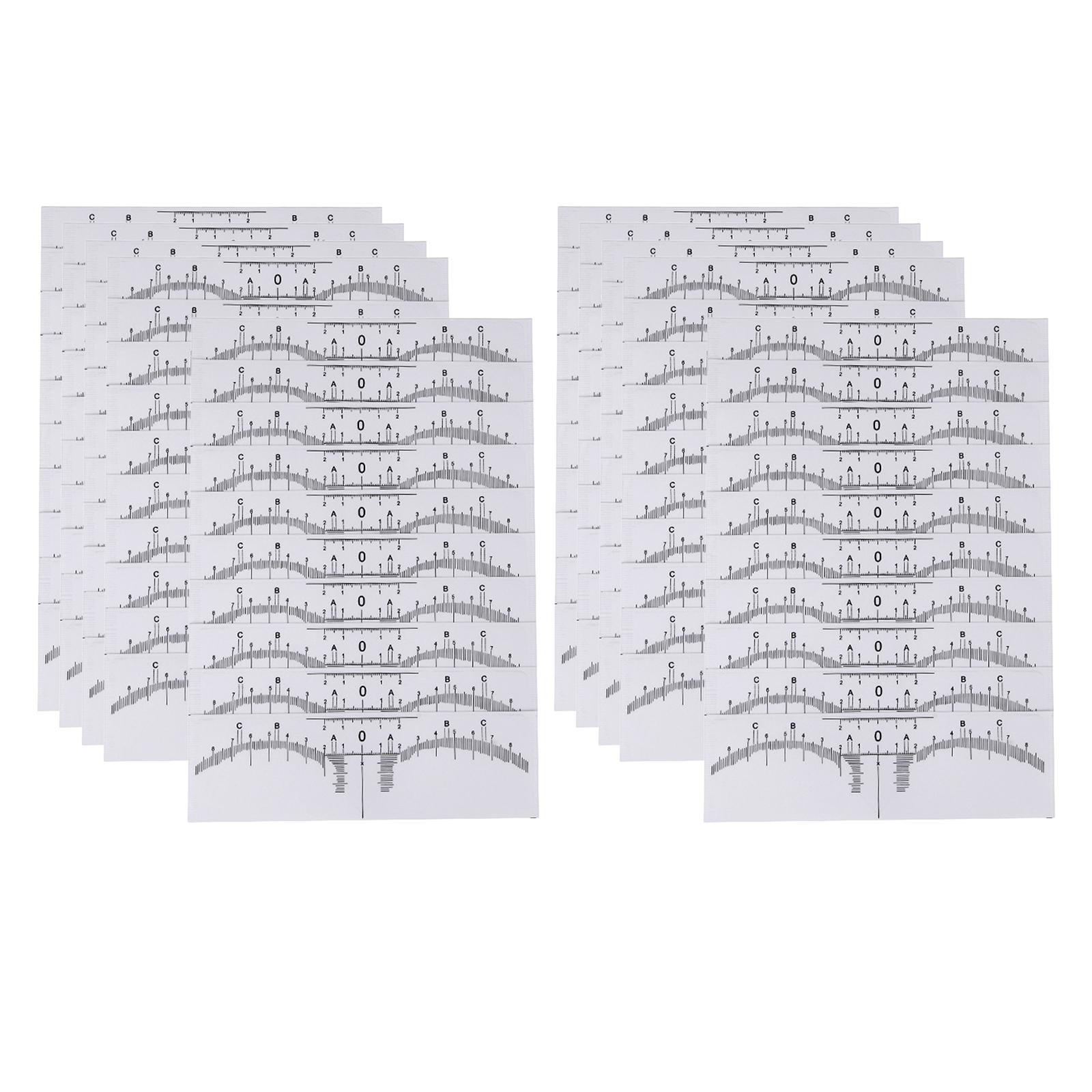 100Pcs Disposable Eyebrow Ruler Sticker Eyebrow Stencil , 3 Minutes ...