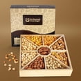 Gourmet Mixed Nuts Christmas Gift Basket in Sleek Bamboo Wood Reusable ...