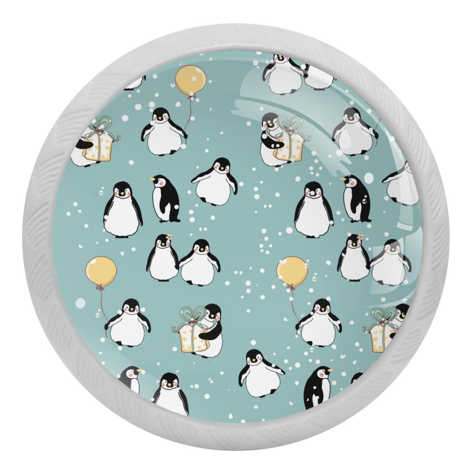 4PCS Round Penguin Cabinet Fluorescence Knob Glowing in the Dark ...