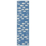 SAFAVIEH Courtyard Trena Fish Print Indoor/Outdoor Area Rug, 5'3" x 7'7 ...