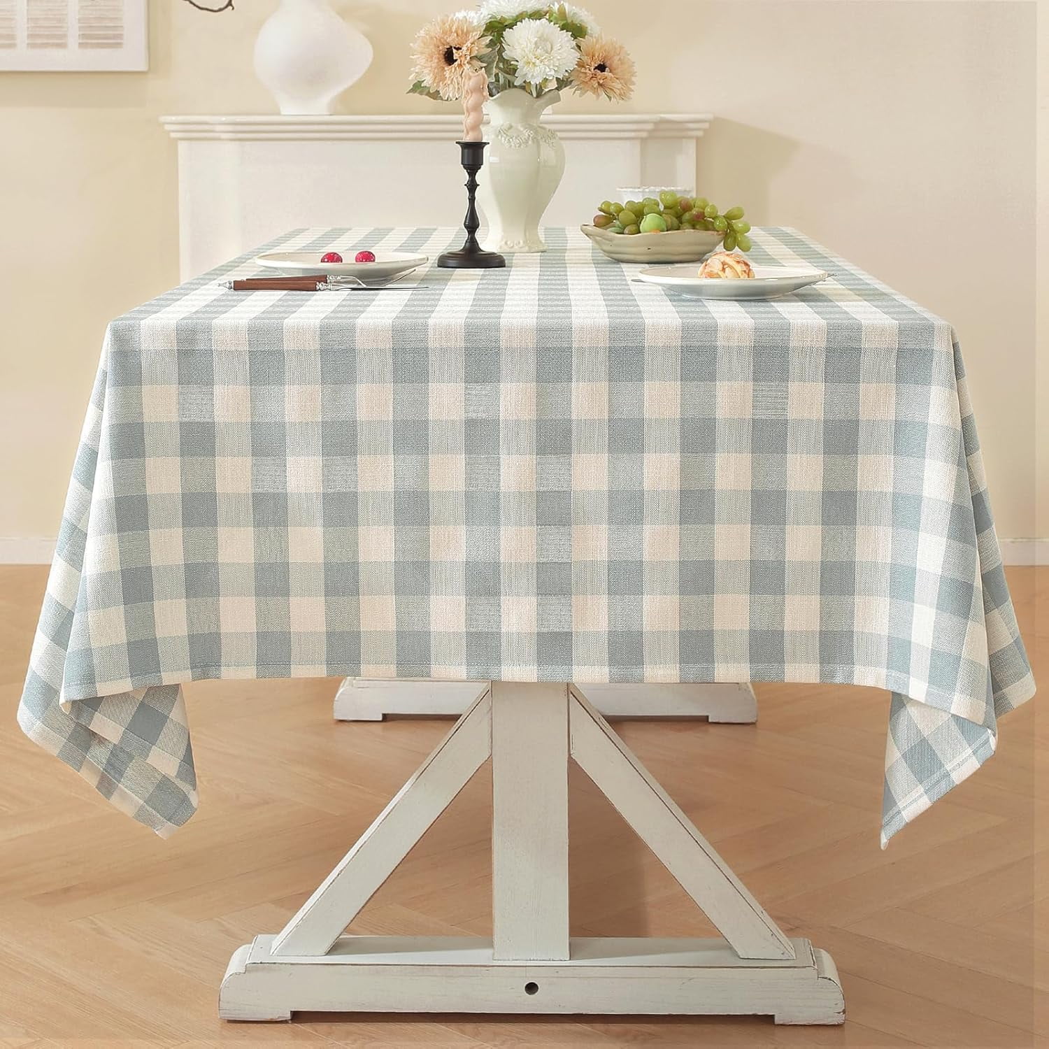 Click here for Mdacpk Blue Checkered Tablecloth Rectangle Tables... prices