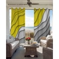 Abstract Beach Blackout Curtains 2 Panels, Aesthetic Grey to Yellow ...