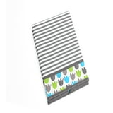 Bacati - Elephants Aqua/Lime/Gray Cotton Percale Fabric covered Storage ...