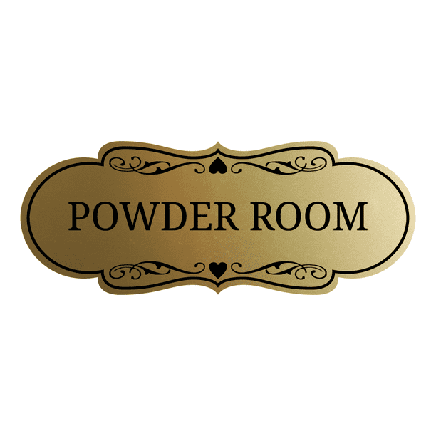 Signs ByLITA Designer Powder Room Sign (Brushed Gold) - Small - Walmart.com