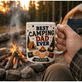 Camping Dad Mug Custom Name Best Camping Dad Ever Campfire Tent Gift ...