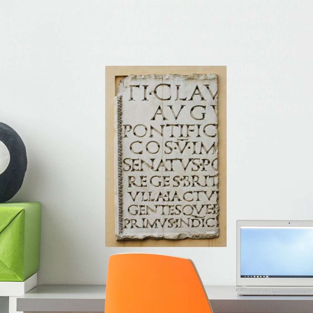 Tablet with Latin Letters Wall Mural by Wallmonkeys Peel and Stick ...