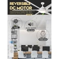 100in Extra Large White Ceiling Fan with Lights Remote Control 6-Blade ...