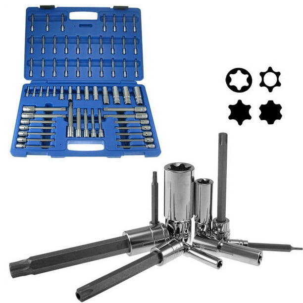 NEIKO 10287A Extra Long Socket Bits and Deep Socket Set | 60 Piece | S2 ...