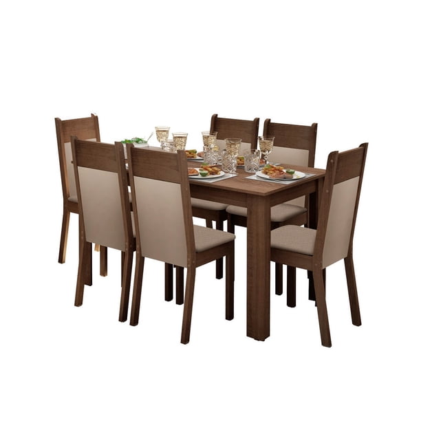 Set de comedor para 6 personas Metzquititlán - Nogal WEIK Metzquititlán ...