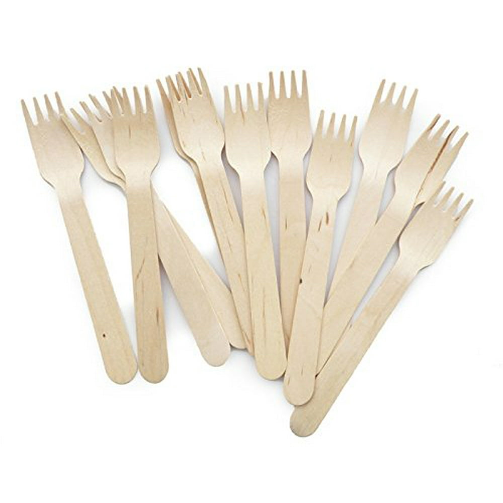 200 Disposable Wooden Forks | Eco Friendly & Biodegradable, Compostable ...